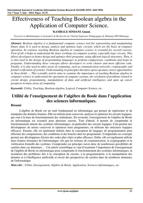 Pdf Effectiveness Of Teaching Boolean Algebra In The Application Of