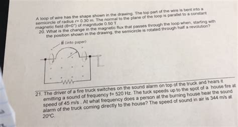 Solved A Loop Of Wire Has The Shape Shown In The Drawing Chegg