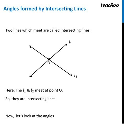 Angles Formed By Intersecting Lines With Examples And Summary