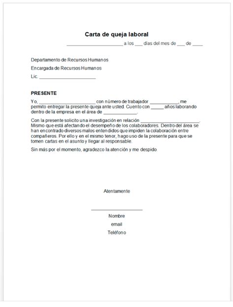 Carta De Queja Ejemplo At Alonso Wilson Blog