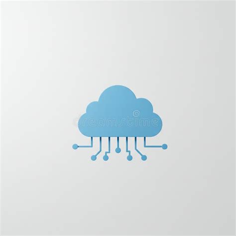 Blue Cloud Icon With Digital Circuit Lines Extending Downward Symbolizing Cloud Stock