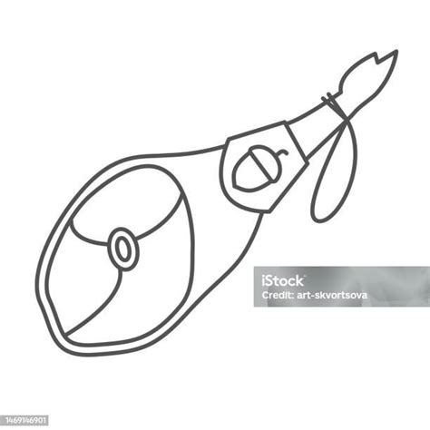 자몬 건조 경화 햄 벡터 그림입니다 스페인어 햄 아이콘입니다 파르마 햄 기호 전통 스페인 하몬 세라노 이탈리아 파르마 하몬 이베리코 프로슈토 세라노 햄에 대한 스톡 벡터