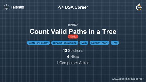Count Valid Paths In A Tree Dsa Problem Talentd