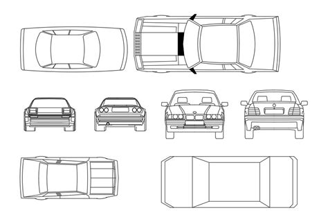 Car Vehicle AutoCAD Elevation Blocks DWG File Cadbull