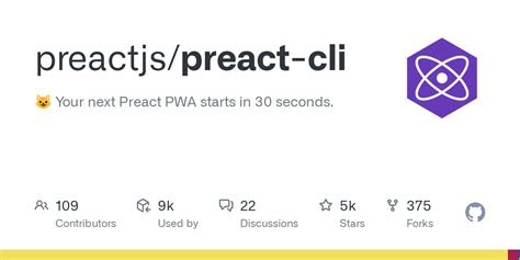 github preactjs preact cli 😺 your next preact pwa starts in 30 seconds