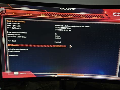 Activation Secure Boot Bios Aorus Gigabyte Passage Win 11