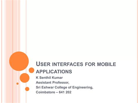 User Interfaces For Mobile Applications Pptx