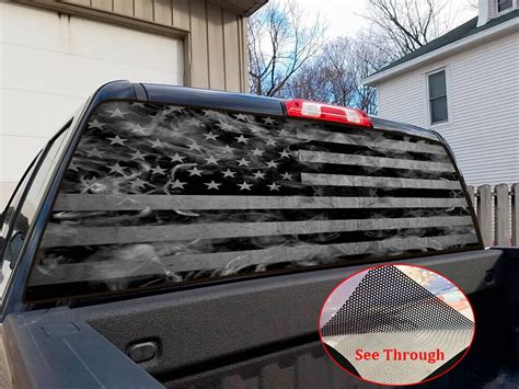 White American Flag Decal American Ripped Flag Black And White With
