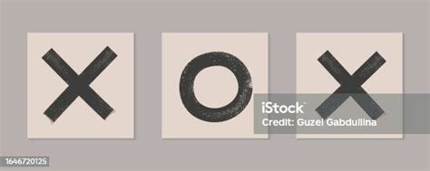 추상적인 잉크 브러시 굵은 선 기하학적 모양 그런지 질감의 Xoxo 원형 크로스 심볼 벡터 일러스트레이션 포스터 세트 알파벳 O에 대한 스톡 벡터 아트 및 기타 이미지