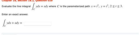 Solved Chapter 18 Ction 1 Stion Evaluate The Line Integral