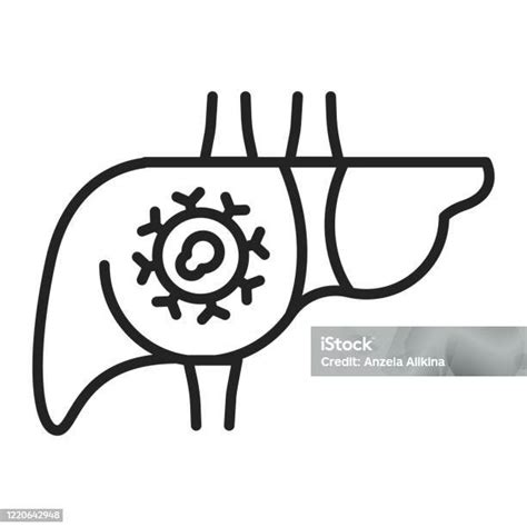 간암 라인 블랙 아이콘 종양학 악성 신 생물 격리된 벡터 요소입니다 웹 페이지 모바일 앱 프로모션에 대한 개요 Pictogram 개념에 대한 스톡 벡터 아트 및 기타 이미지