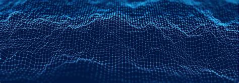 푸른 입자의 물결 추상 기술 흐름 배경 사운드 메쉬 패턴 또는 그리드 풍경 디지털 데이터 구조는 점 요소로 구성됩니다 향후 벡터 그림입니다 0명에 대한 스톡 벡터 아트 및