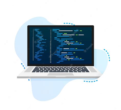 Premium Vector Vector Laptop Coding Pattern Web Developer Design