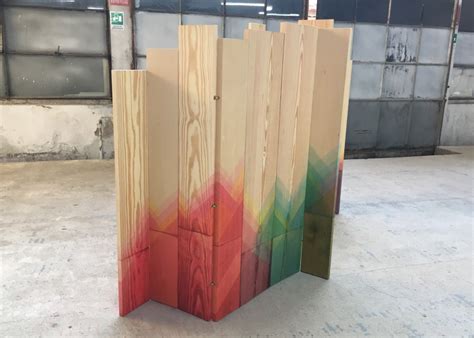 Raw Edges Unveils Wooden Furniture With Rainbow Hued Zigzags