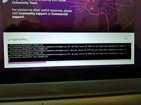 1804 Error During Ubuntu Installation Warning Source Id Xxxxx Was