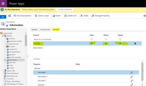Calendar Control View In Dynamics CRM Power Apps CRMONCE