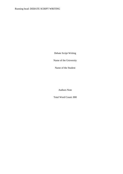 Debate Script Writing Desklib