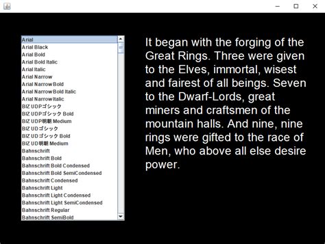 Java Code Sample Display All Fonts In Your Computer With Jlist