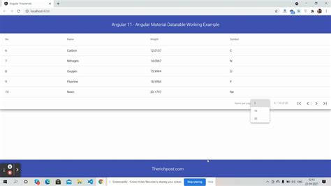 Angular 11 Material Data Table Working Demo Youtube