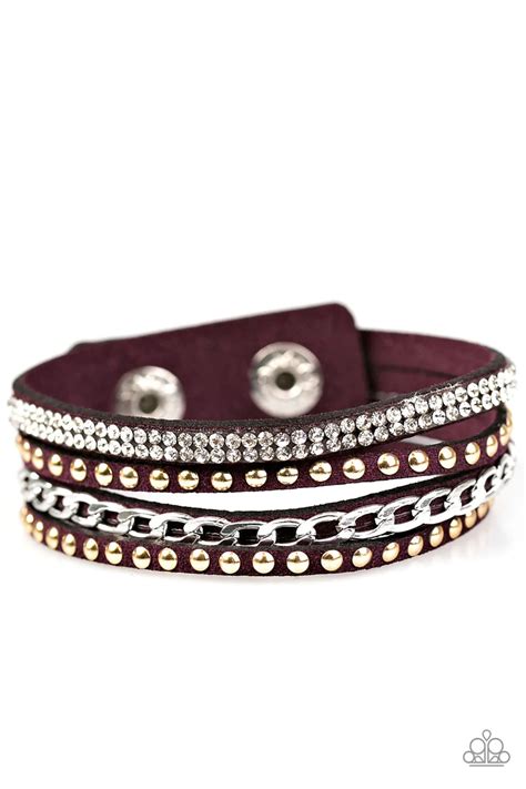 Paparazzi Bracelet ~ Hot Glam Purple Paparazzi Jewelry Online