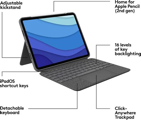 Logitech Combo Touch iPad Pro 11-inch Keyboard Case India | Ubuy