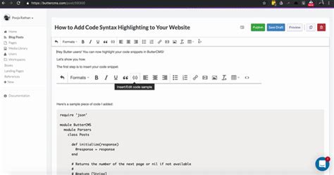 Add Code Syntax Highlighting To A Website Knowledge Base Buttercms