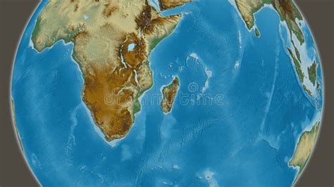 Globe Centered On Madagascar Relief Map Stock Illustration Illustration Of Global Travel
