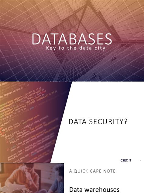Csec It Data Base Presentation Pdf Databases Information Retrieval