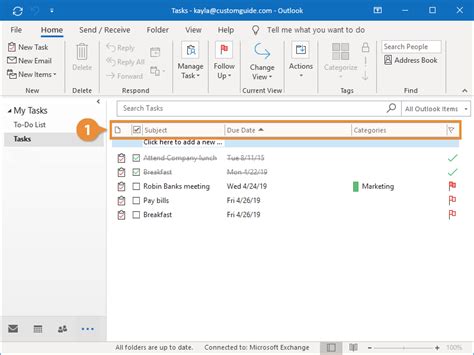 View Tasks Customguide