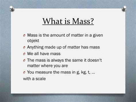 Mass Definition