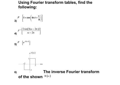 Solved Using Fourier Transform Tables Find The Following