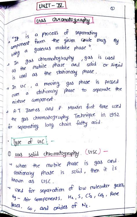 Unit 4 Gas Chromatography Handwritten Notes Download Now Dulomix