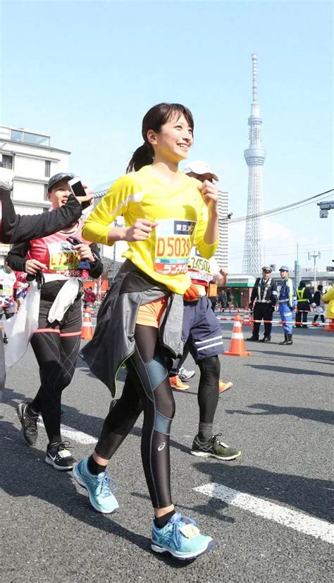 東京マラソンに参加した笹崎アナ スポニチ Sponichi Annex 芸能