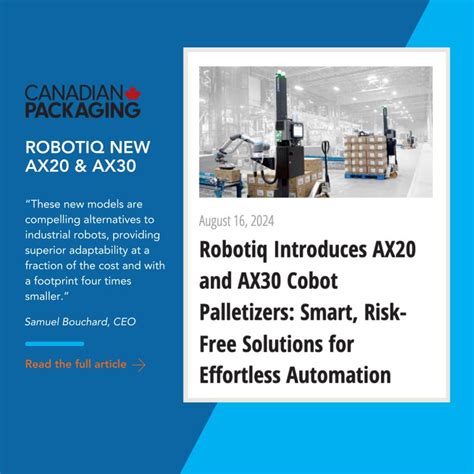 Palletizing Automation Packaging Cobot Palletizers Robotiq