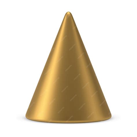 Premium Vector Golden Triangle Cone Abstract Christmas Tree Minimalist Geometric Figure 3d
