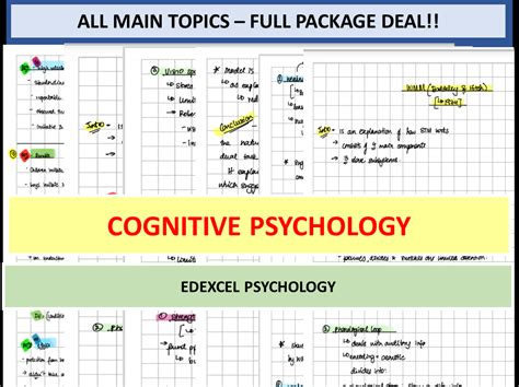 Yr 1 Cogntive Psychology Full Package Deal On Main Topics Teaching Resources