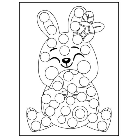 아이들을 위한 부활절 도트 마커 색칠 공부 페이지 프리미엄 벡터