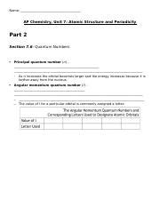 Unit 7 Part 2 BabeNotesTemplate 2 Docx Name AP Chemistry Unit 7 Atomic Structure And