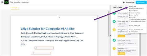 New Advanced Functionality Modify Folder ESign Genie