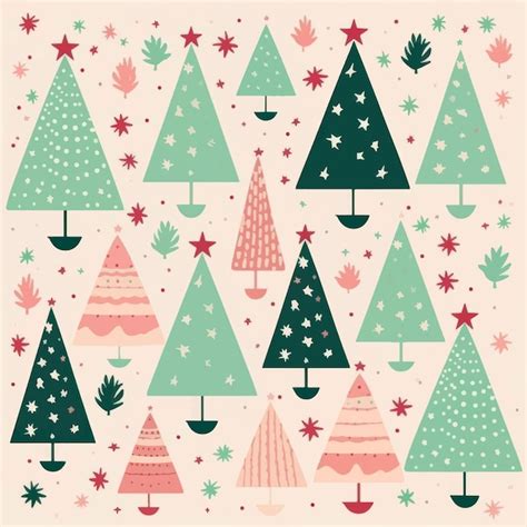 Festive Christmas Tree Pattern Premium Ai Generated Vector