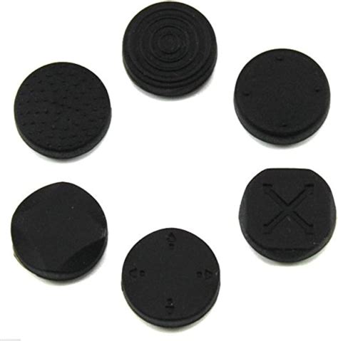 6pcs Black Silicone Thumb Stick Grips Caps Analog