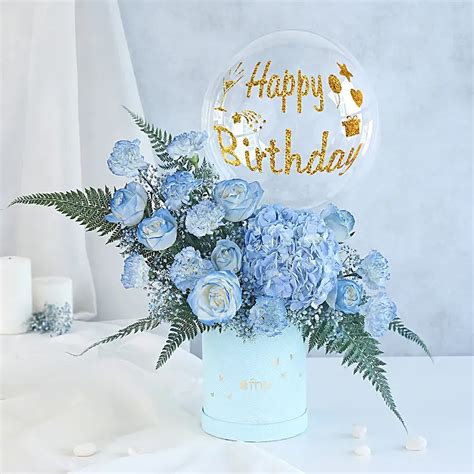 Happy Birthday Blue Flowers Images