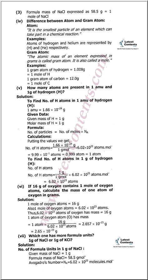 9th Class Chemistry Notes Unit 1 Fundamentals Of Part 7