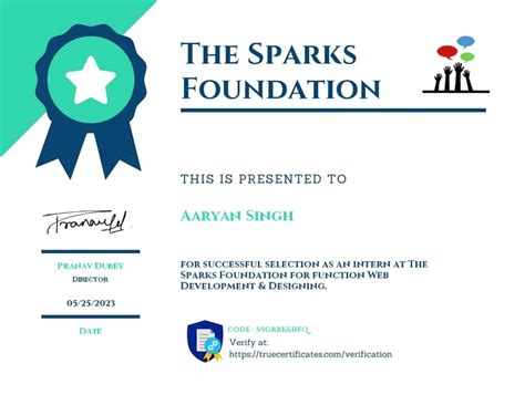 Aaryan Singh On Linkedin Opportunity Intern Sparks Webdevelopment Internship Sparksfoundation