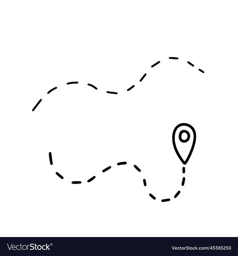 Hand Drawn Map Distance Measuring Icon Royalty Free Vector