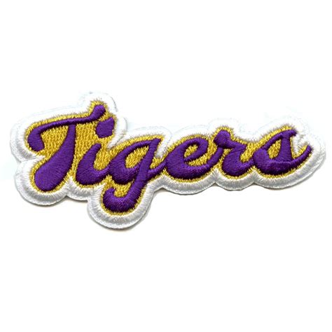 Tigers Cursive Script Patch Sports Football Fan Embroidered Iron On Ac1