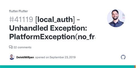 Localauth Unhandled Exception Platformexceptionnofragmentactivity · Issue 41119