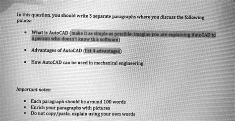 solved in this question you should write 3 separate paragraphs where