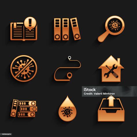 경로 위치 더러운 물방울 받은 편지함 업로드 하우스 서비스 사무실 폴더 바이러스 박테리아 돋보기 아래의 미생물 중지 및 흥미로운