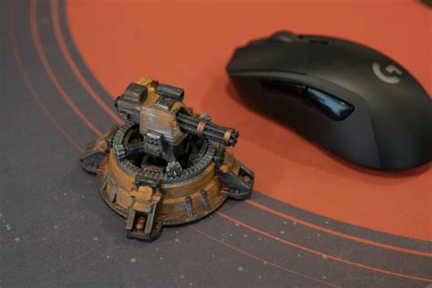 Factorio Gun Turret With Swiveling Head With Rotating Gears And A